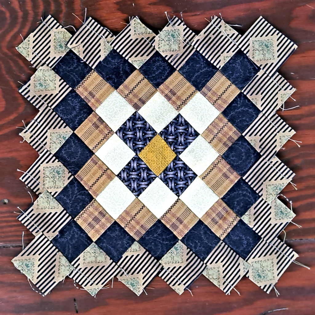 Quilt block arrangement record